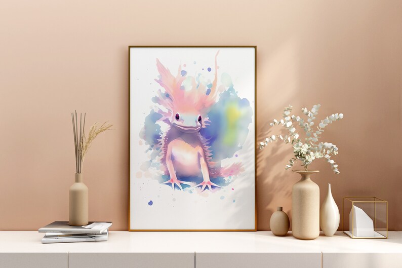 Axolotl Print Axolotl Art Axolotl Poster Paper - Etsy