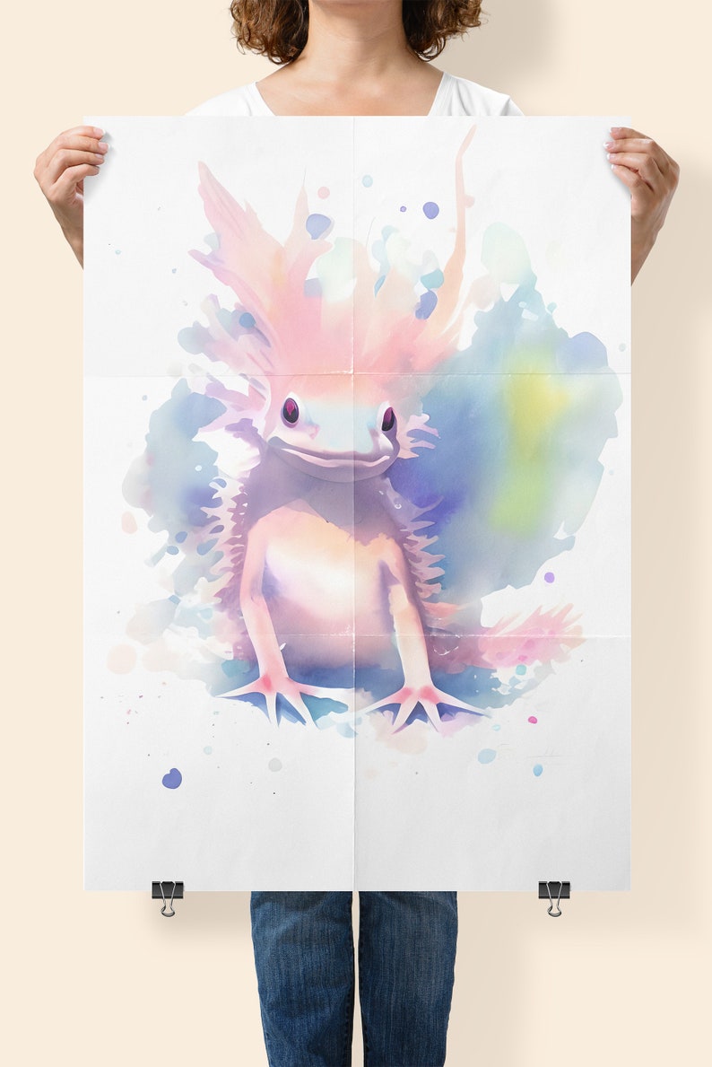 Axolotl Print Axolotl Art Axolotl Poster Paper - Etsy