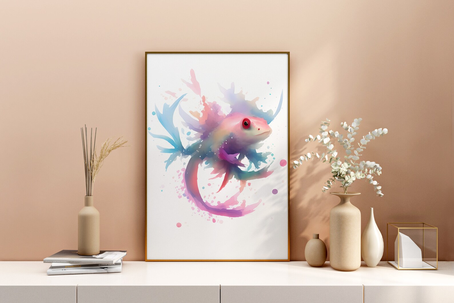 Axolotl Print Axolotl Art Axolotl Poster Paper - Etsy