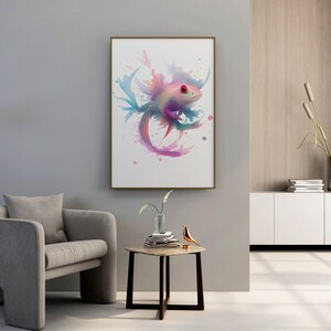 Axolotl Print Axolotl Art Axolotl Poster Paper - Etsy