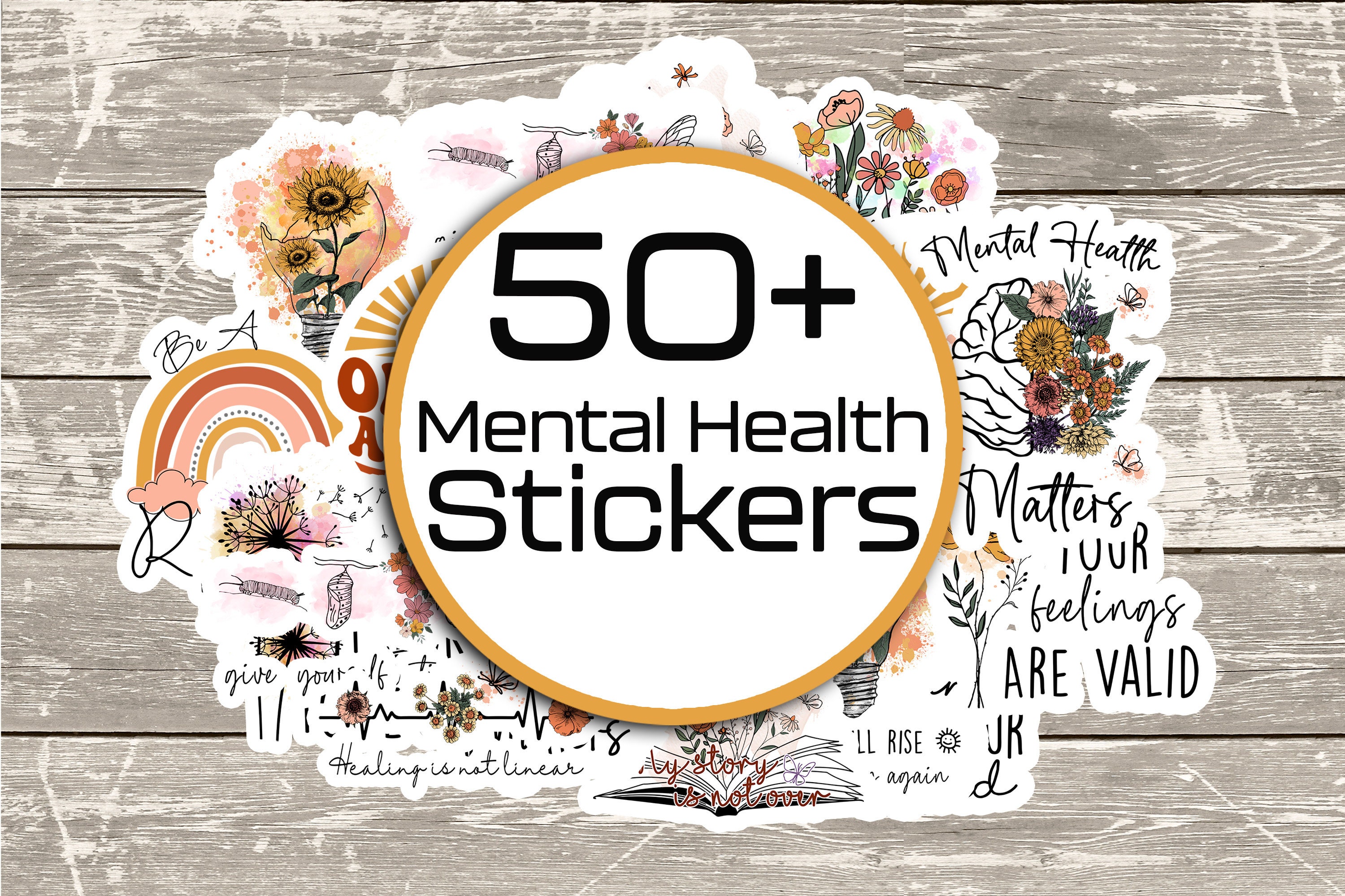 Mental Health Stickers for Awareness, Humor, and Empowerment