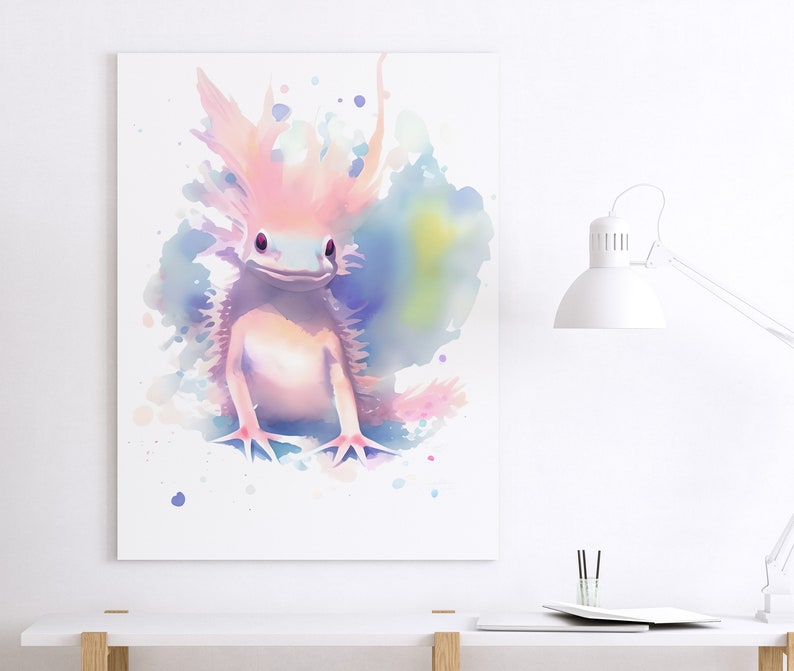 Axolotl Print Axolotl Art Axolotl Poster Paper Etsy