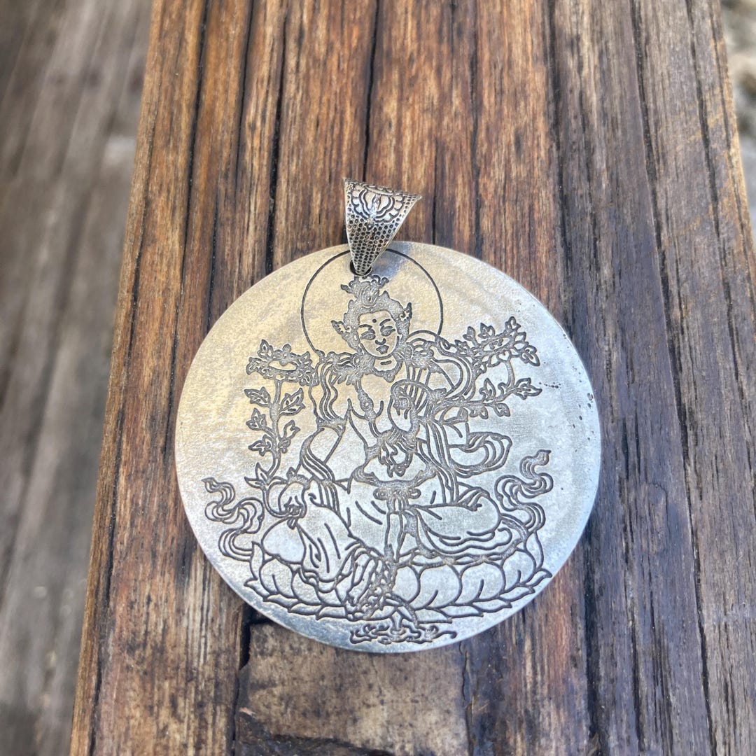 Green Tara Pendant Amulet Necklace Tibetan Jewelry - Etsy