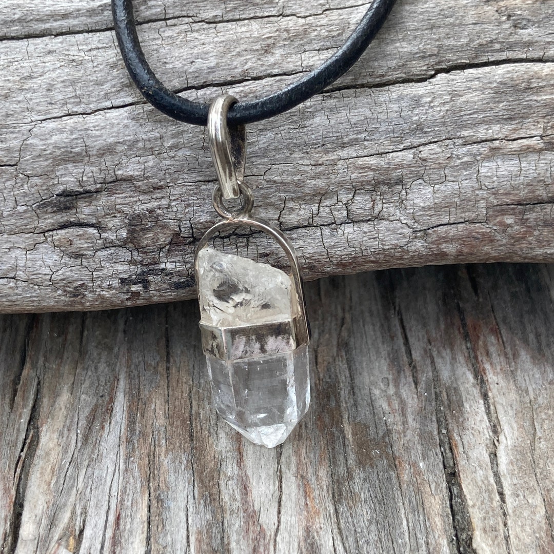 Raw Crystal Quartz Pendant Necklace Natural Gemstone Jewelry - Etsy