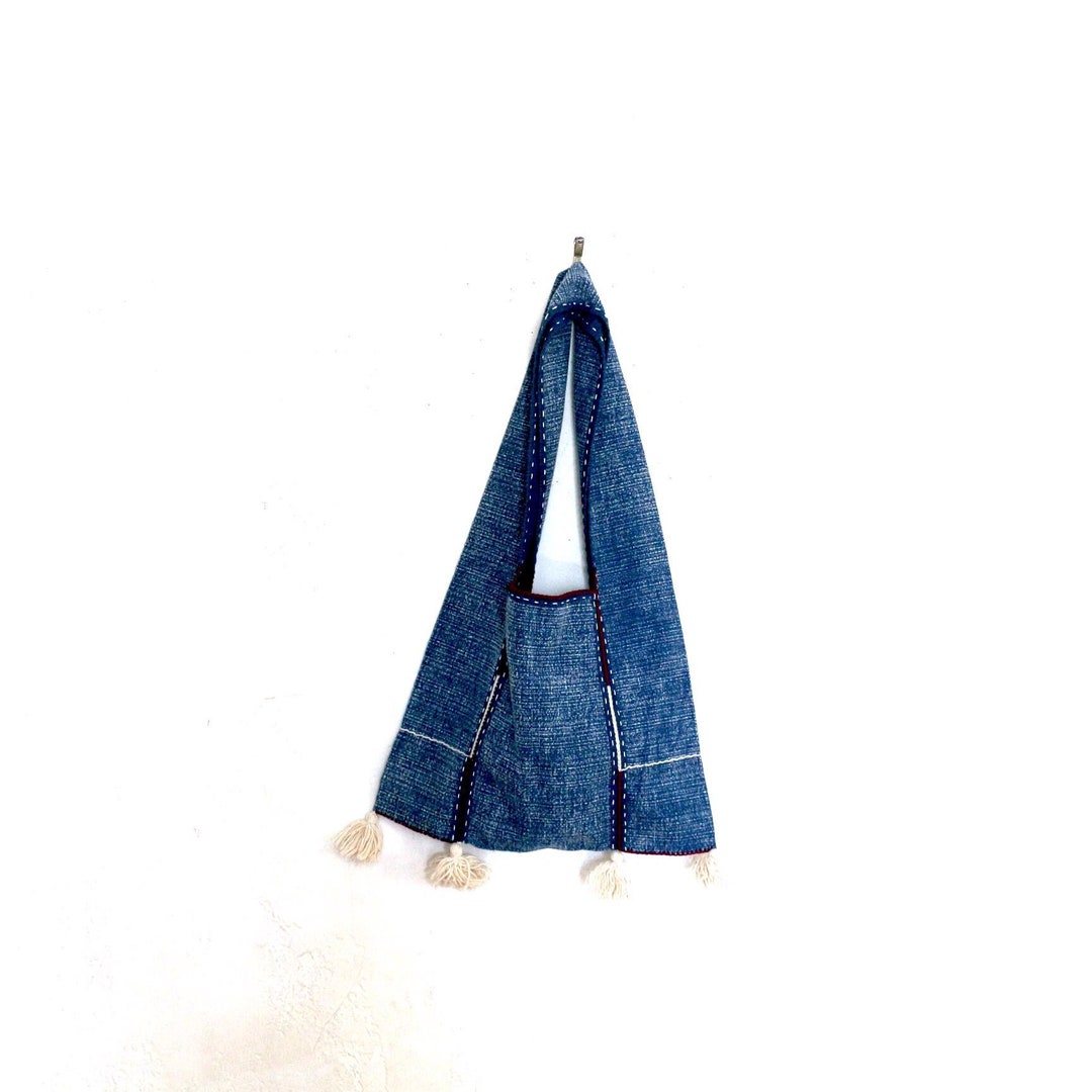Indigo Shoulder Small Monk Bag Hill Tribe Style Accessories - Etsy