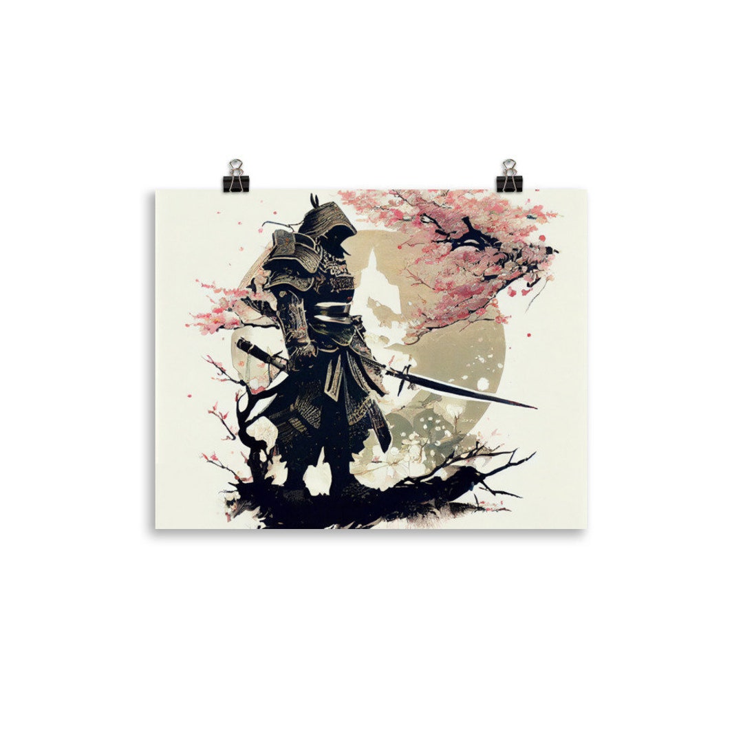 Japanese Samurai With Cherry Blossoms - Etsy