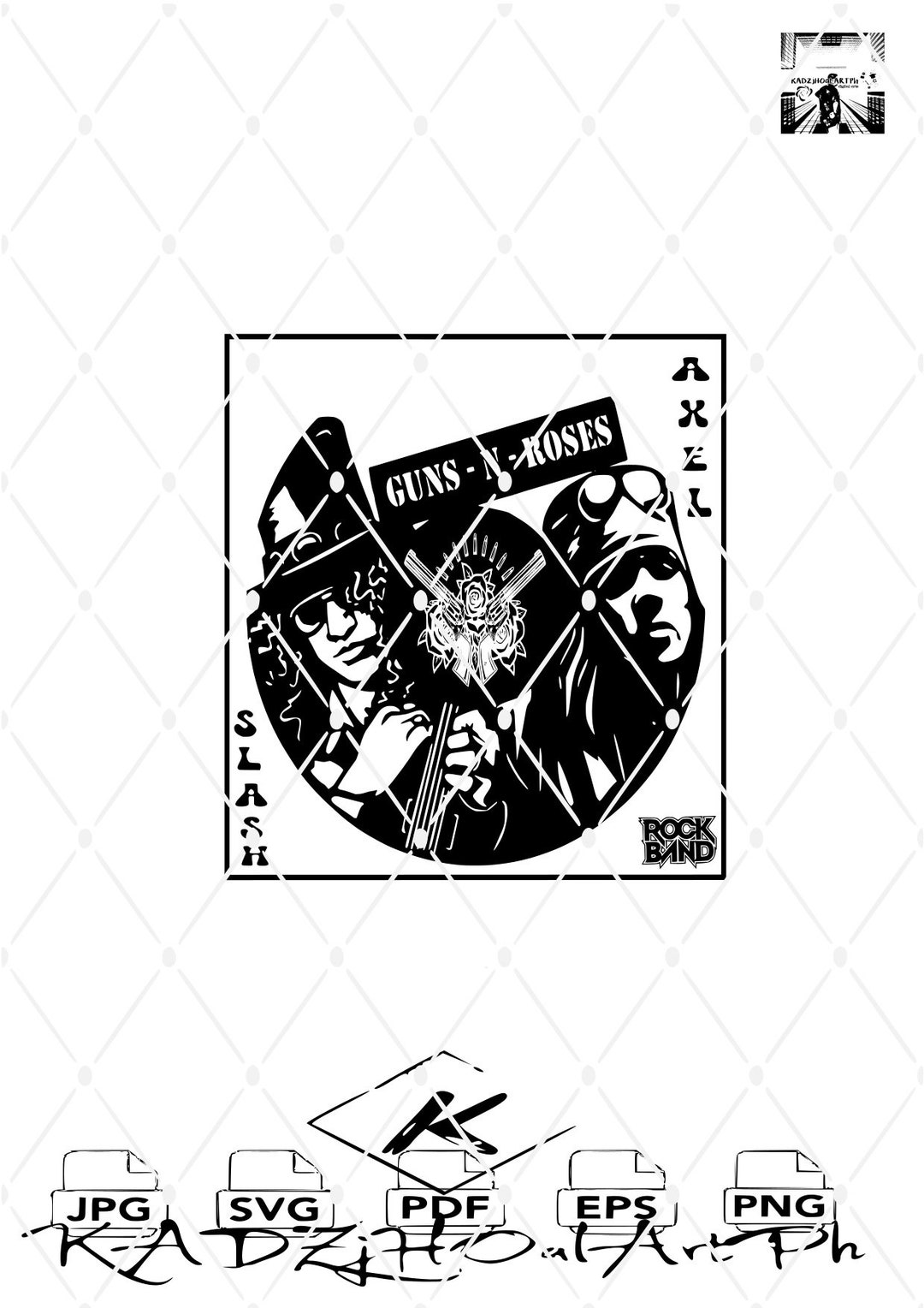 Guns N Roses SVG EPS Clipart Axel Rose SVG Slash Svg Rock - Etsy Australia