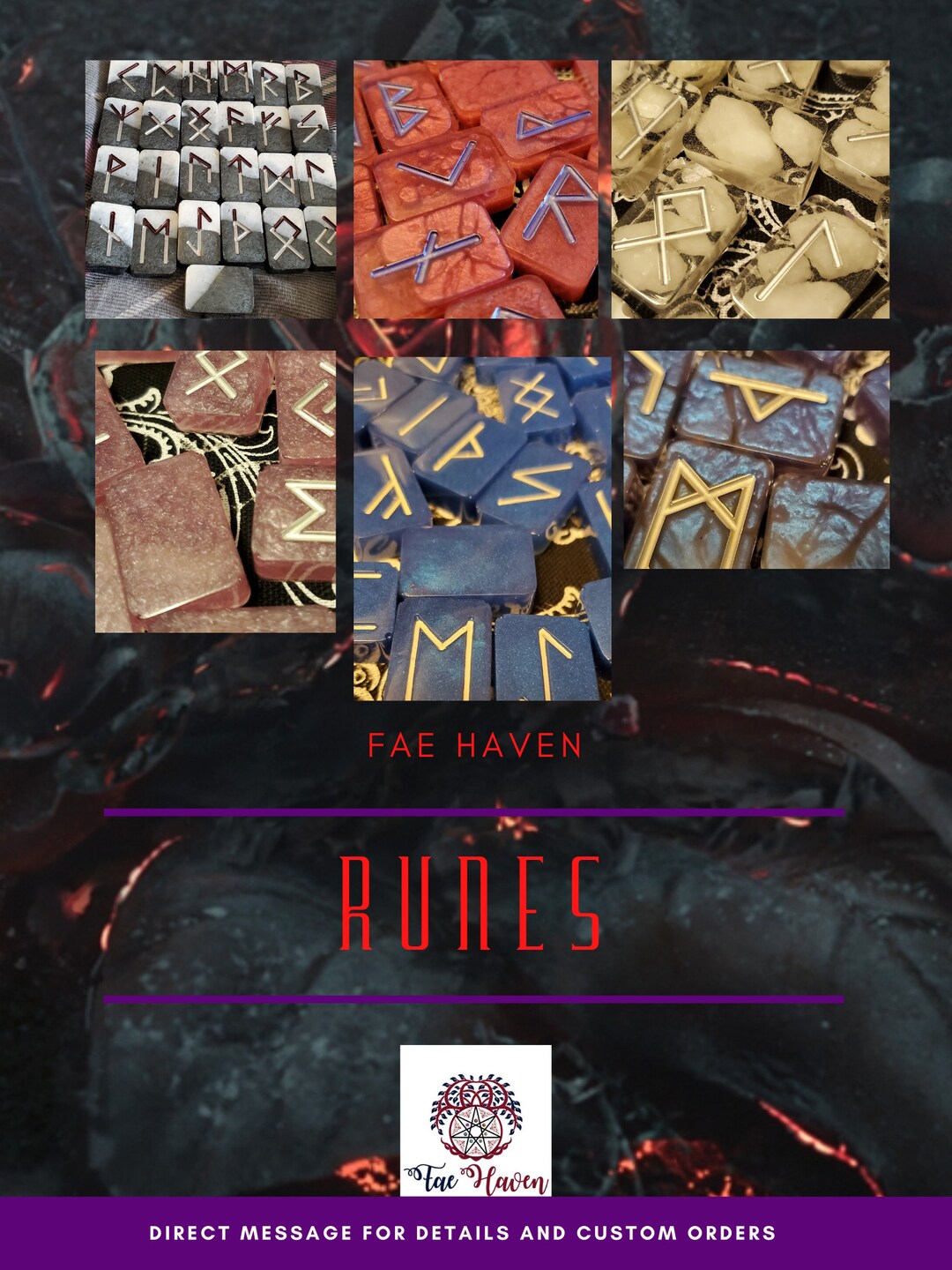 Custom Resin Elder Futhark Runes - Etsy