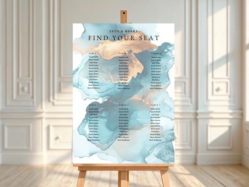 Blue Marble Wedding Bundle | Editable Wedding Stationery Set | Modern ...