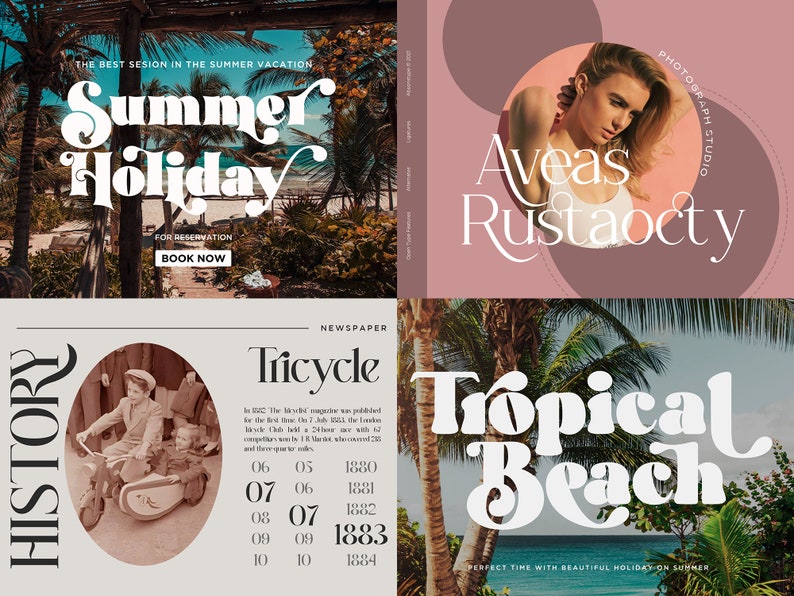 Retro Fonts Bundle Collection Retro Font Groovy Fonts Etsy