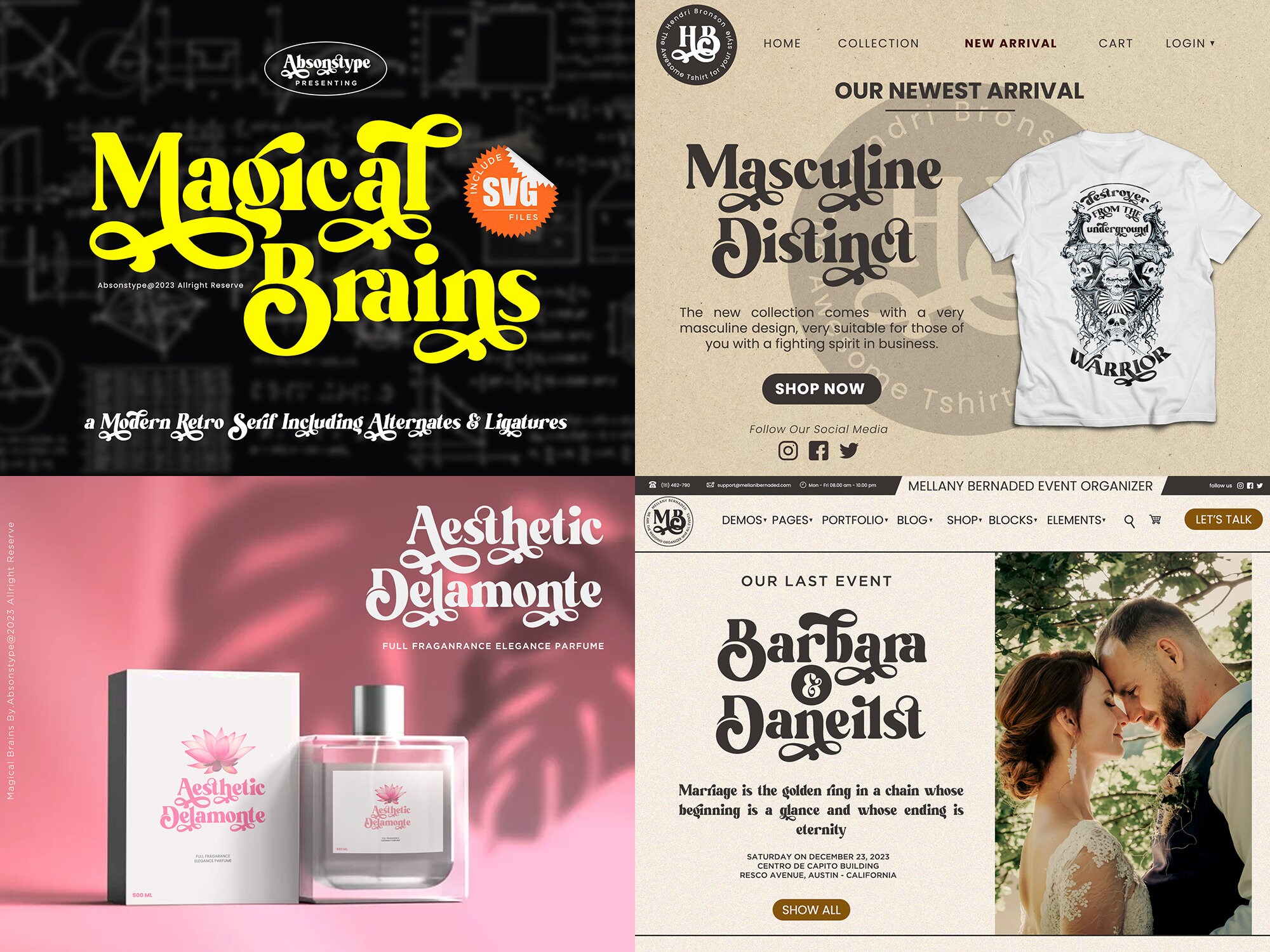 Retro Fonts Bundle Collection 2 - Retro Font, Groovy Fonts, Cricut Font ...