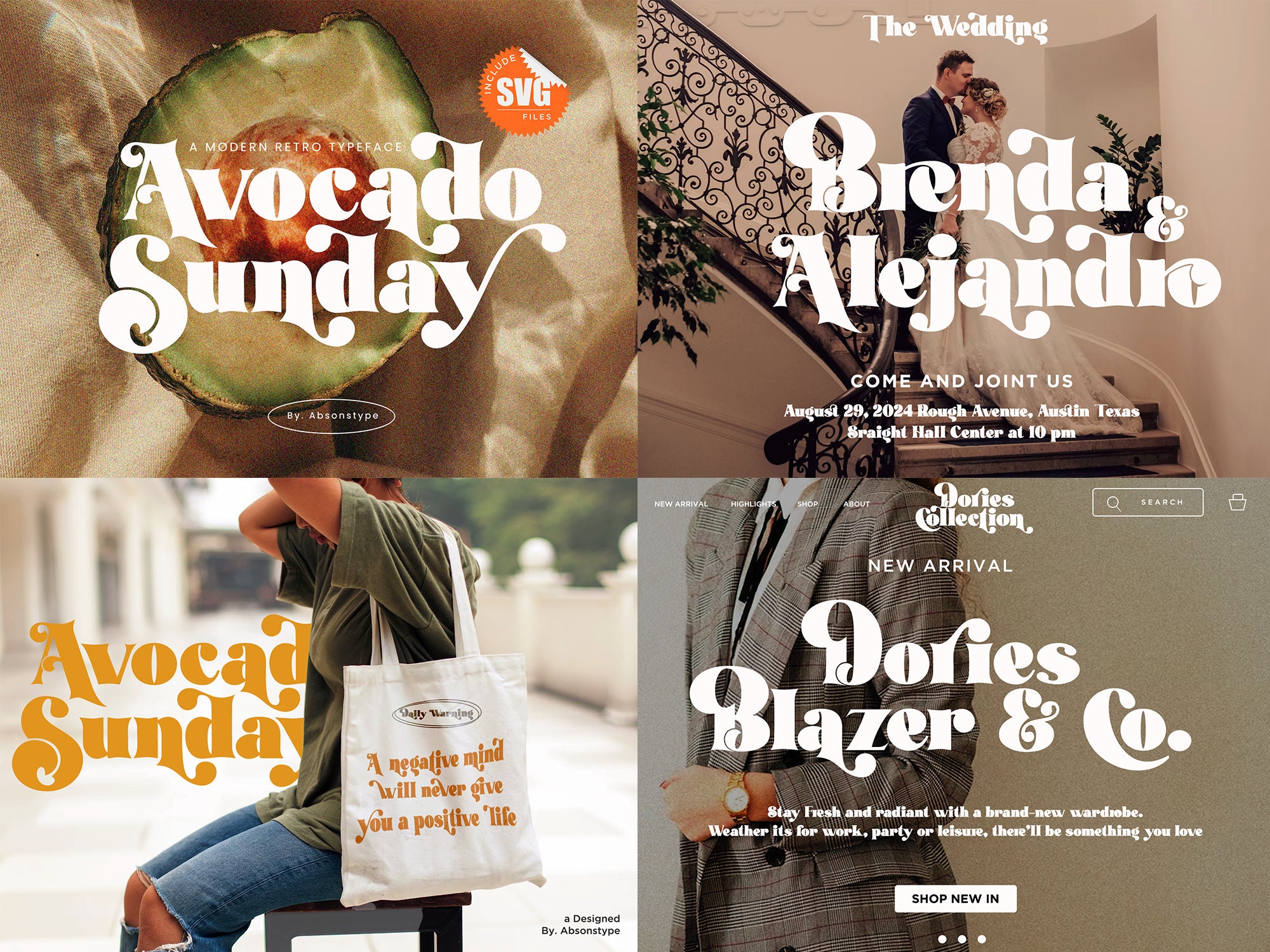 Retro Fonts Bundle Collection Retro Font, Groovy Fonts, Cricut Font ...