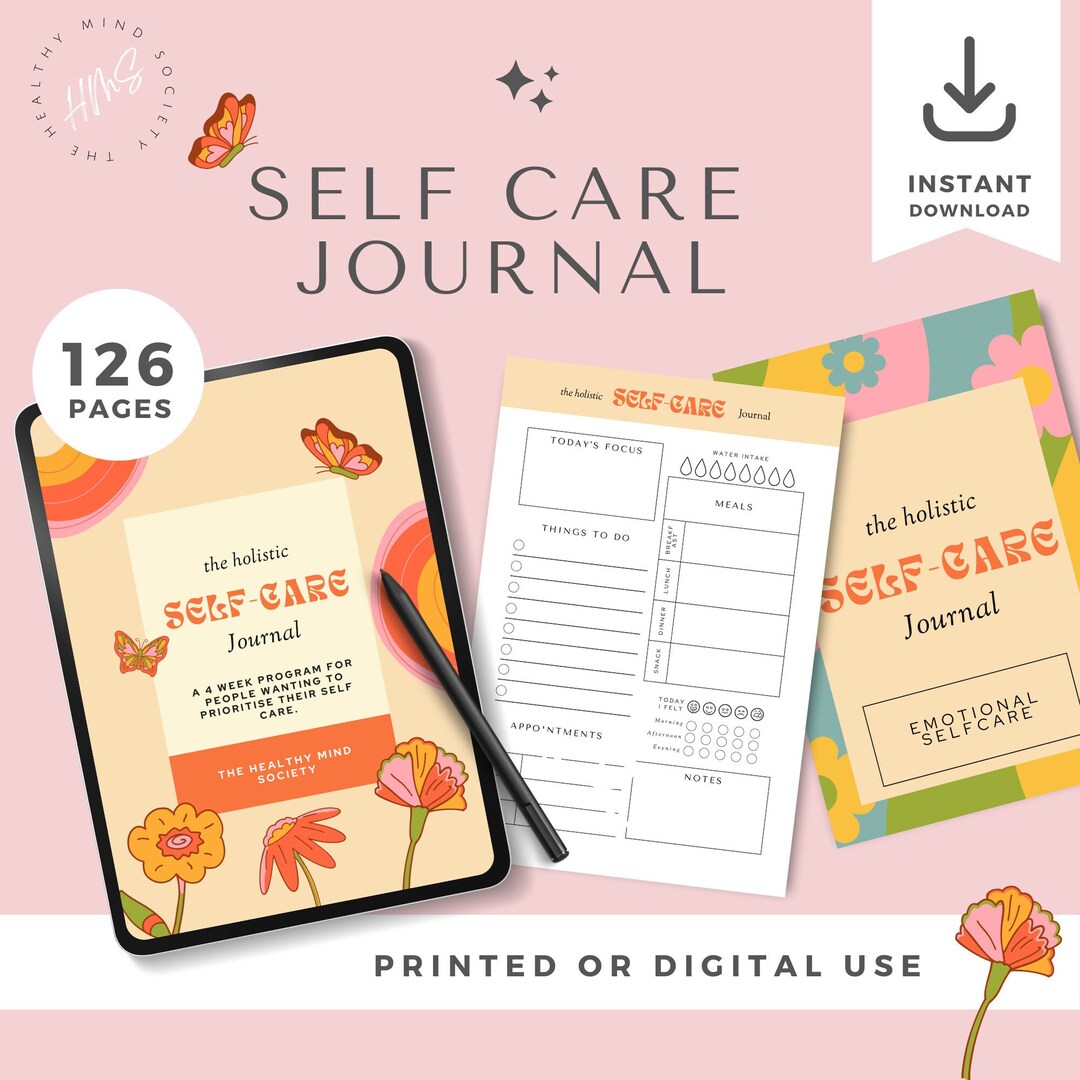 The Holistic Self-care Journal Digital Canva Workbook, Self Love Planner, Mental Health Wellness ...