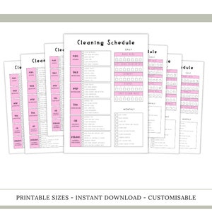 Printable Cleaning Schedule/checklist A4 and US Letter Sizes PDF ...