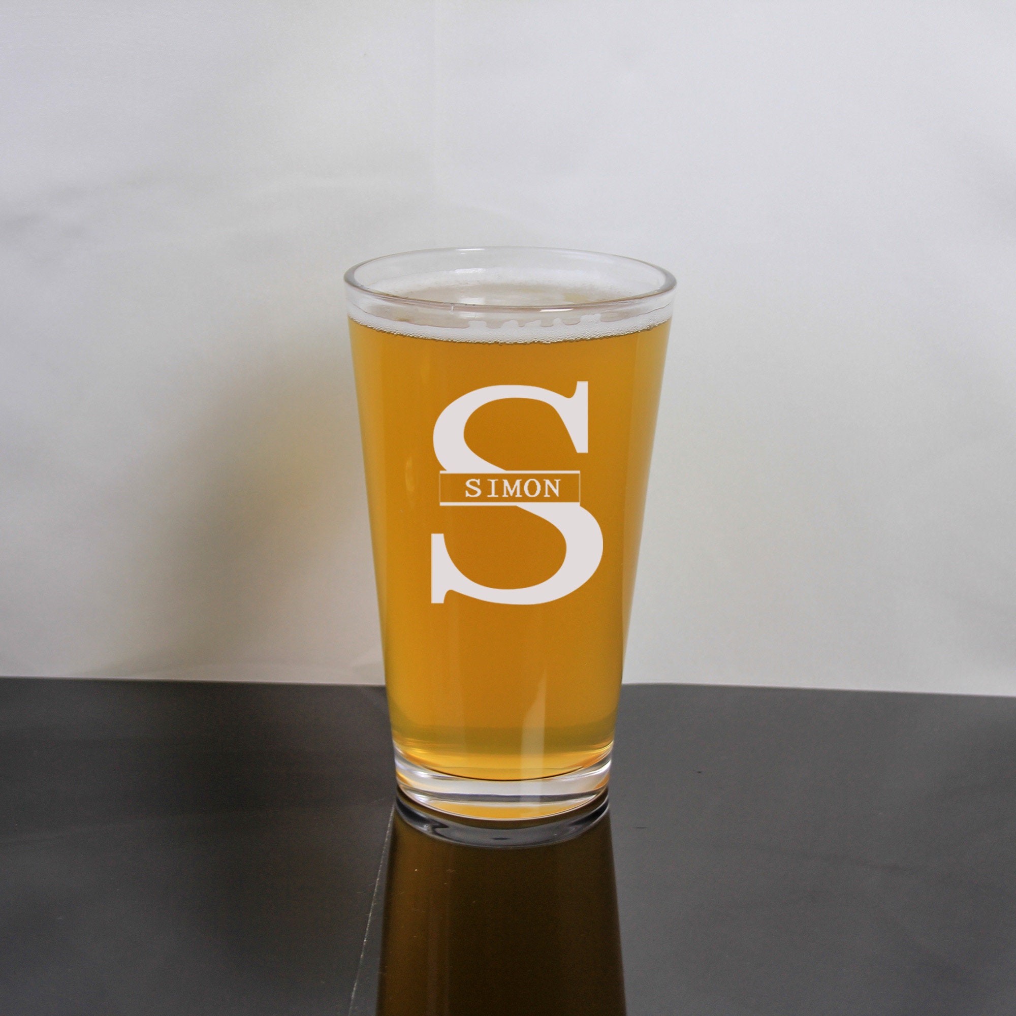 Personalized Beer Glasses Custom Name Or Initial Monogram Pint Glass Perfect For Wedding Party