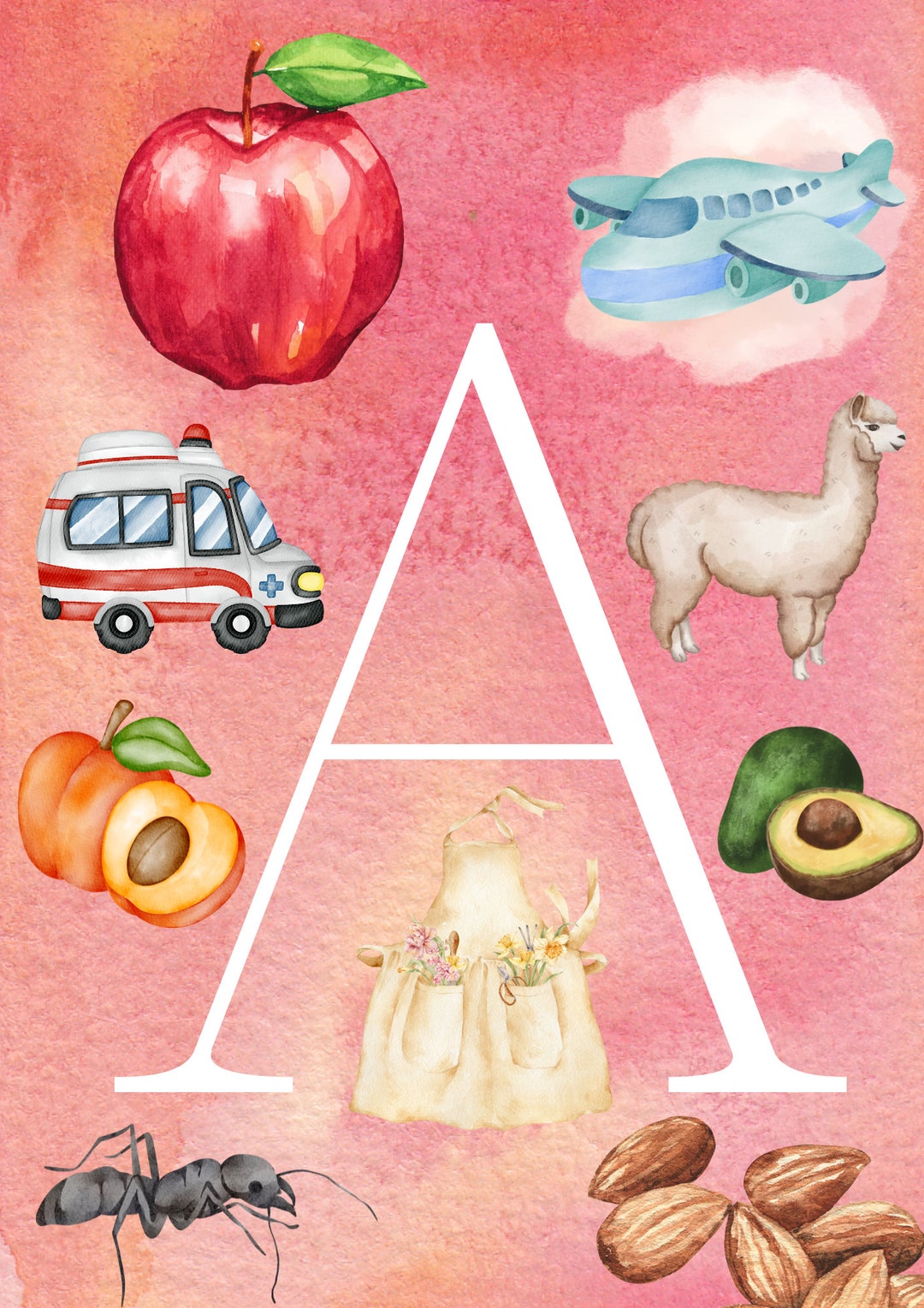 Watercolour Alphabet Posters (digital Product) - Etsy