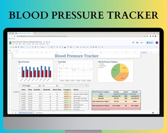 Blood Pressure Tracker Spreadsheet | Pulse Chart (google Sheets & Excel) - Etsy UK