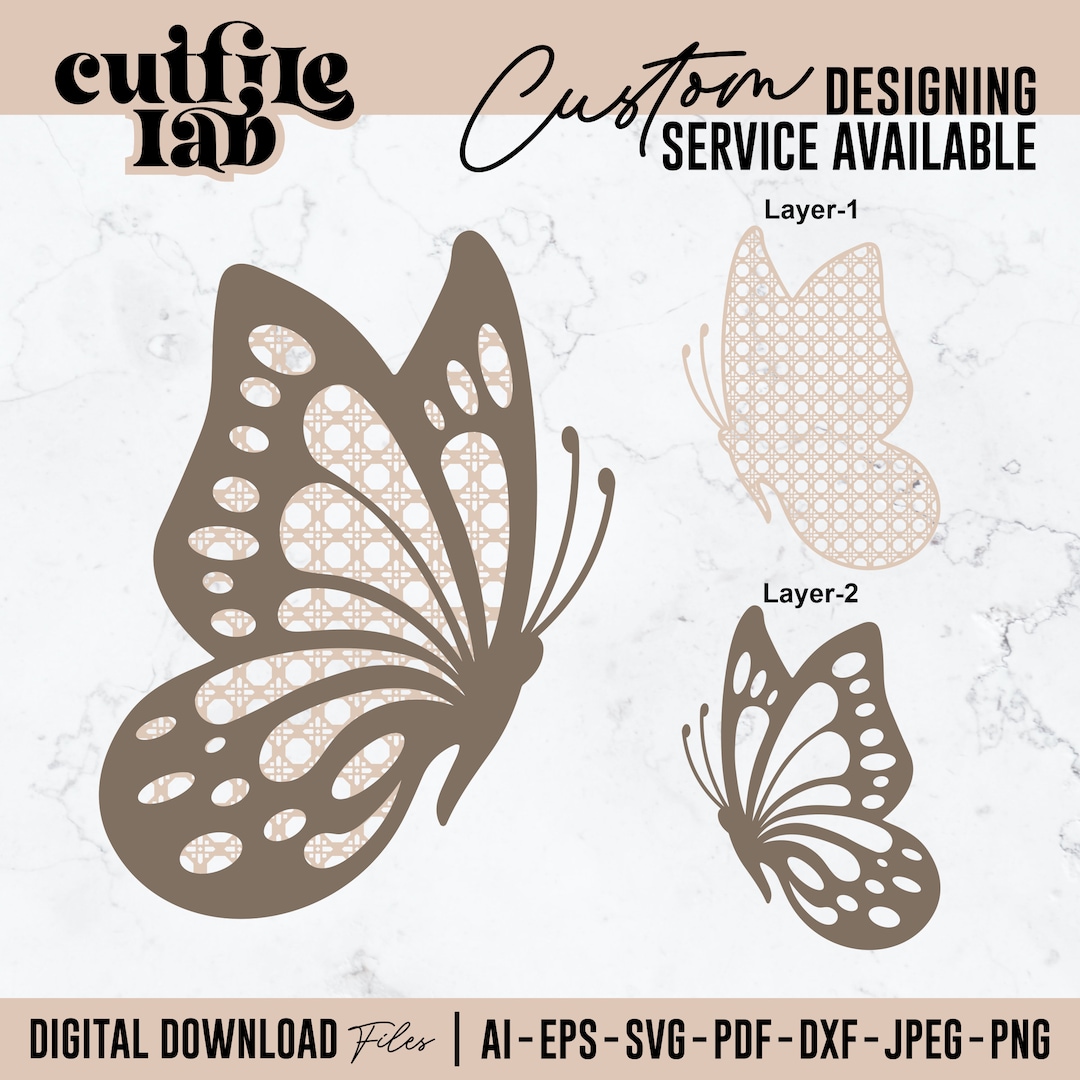 Rattan Butterfly, Boho Butterflies SVG, Butterfly Nursery, Butterfly ...