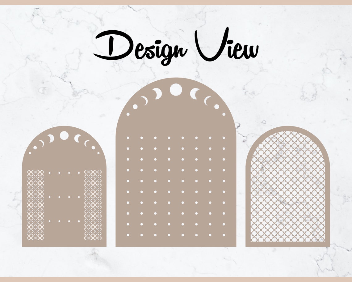 Moon Patterned Earring Stand Template Svg, Arched Earring Holder Svg ...