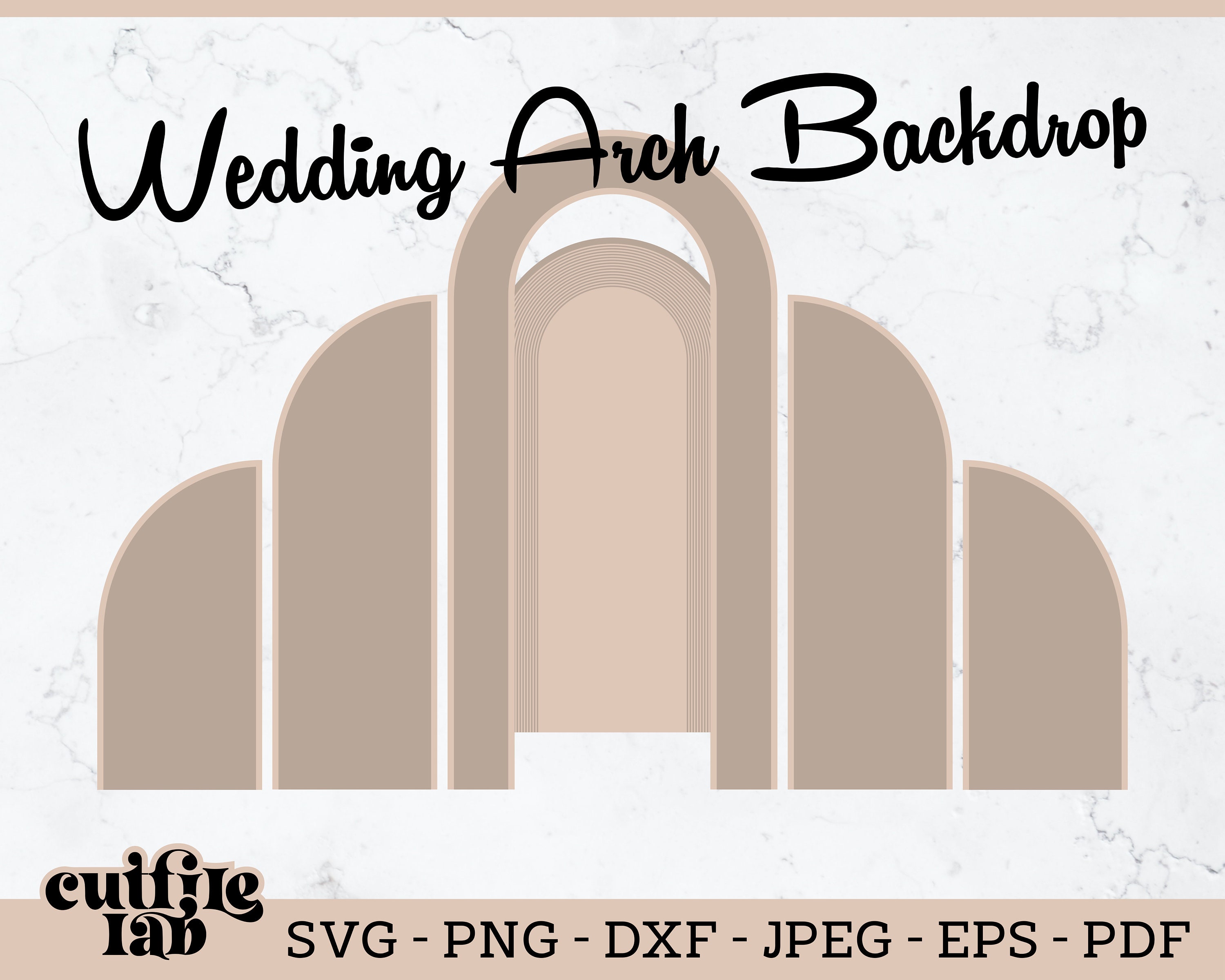 5 Piece Wedding Arch Backdrop, Arch Template Svg Designs, Arch Svg Cut ...