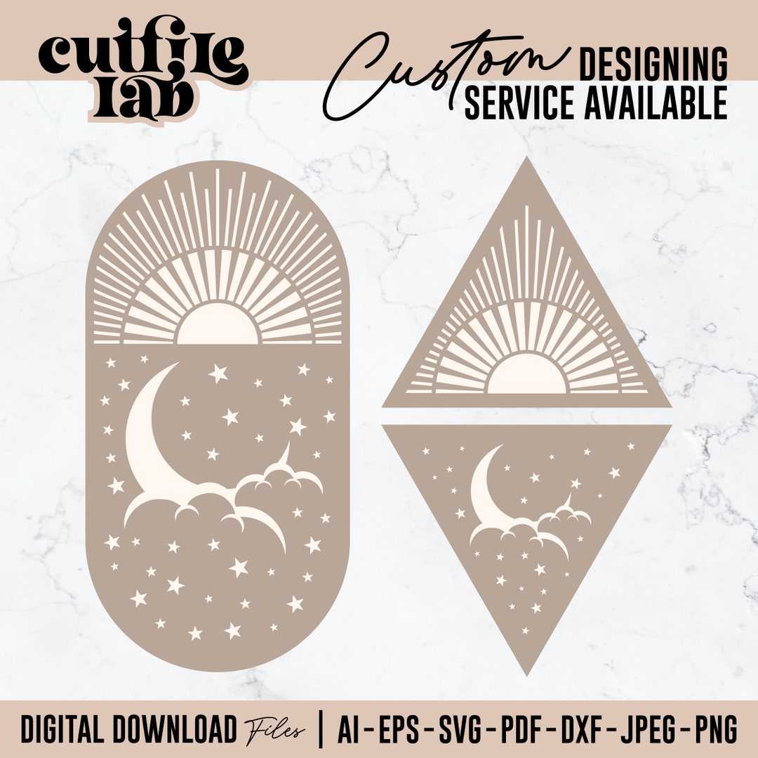 Carved Sun and Moon SVG, Arch Design, Wedding Invitation, Arch Shape ...