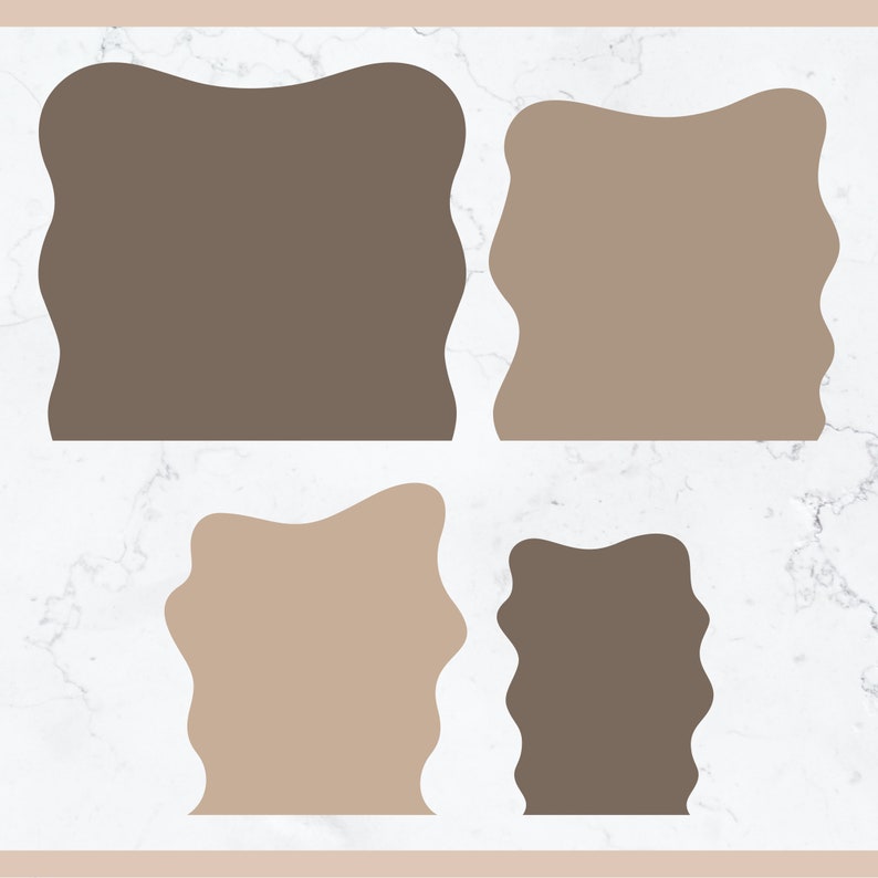 Scalloped Edge Wave Frame SVG, Wedding Card Salon Sign (digital ...