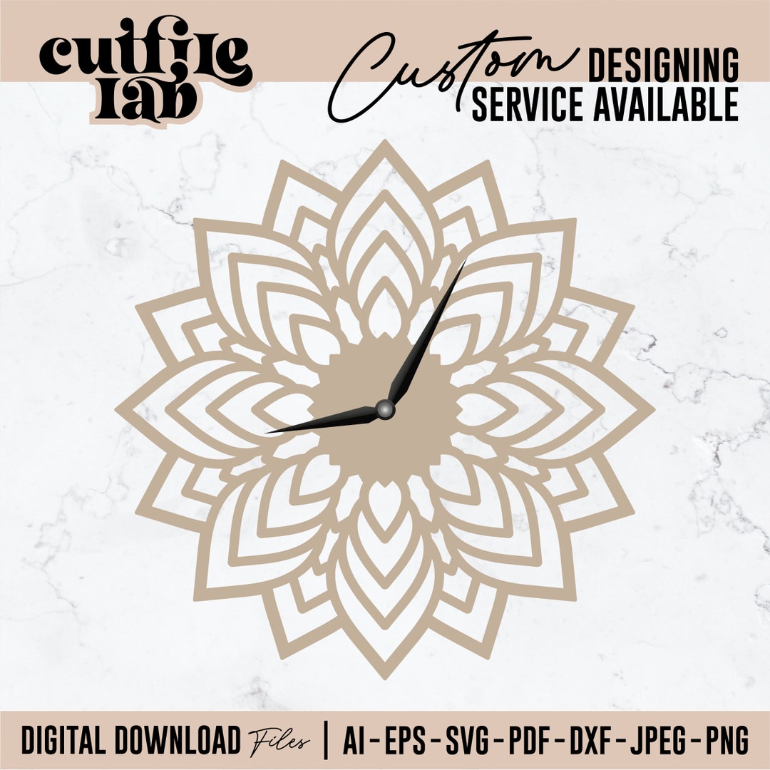 Wall Clock Svg, Clock Laser Cut File, Clock Svg, Wall Clock, Clock Png ...