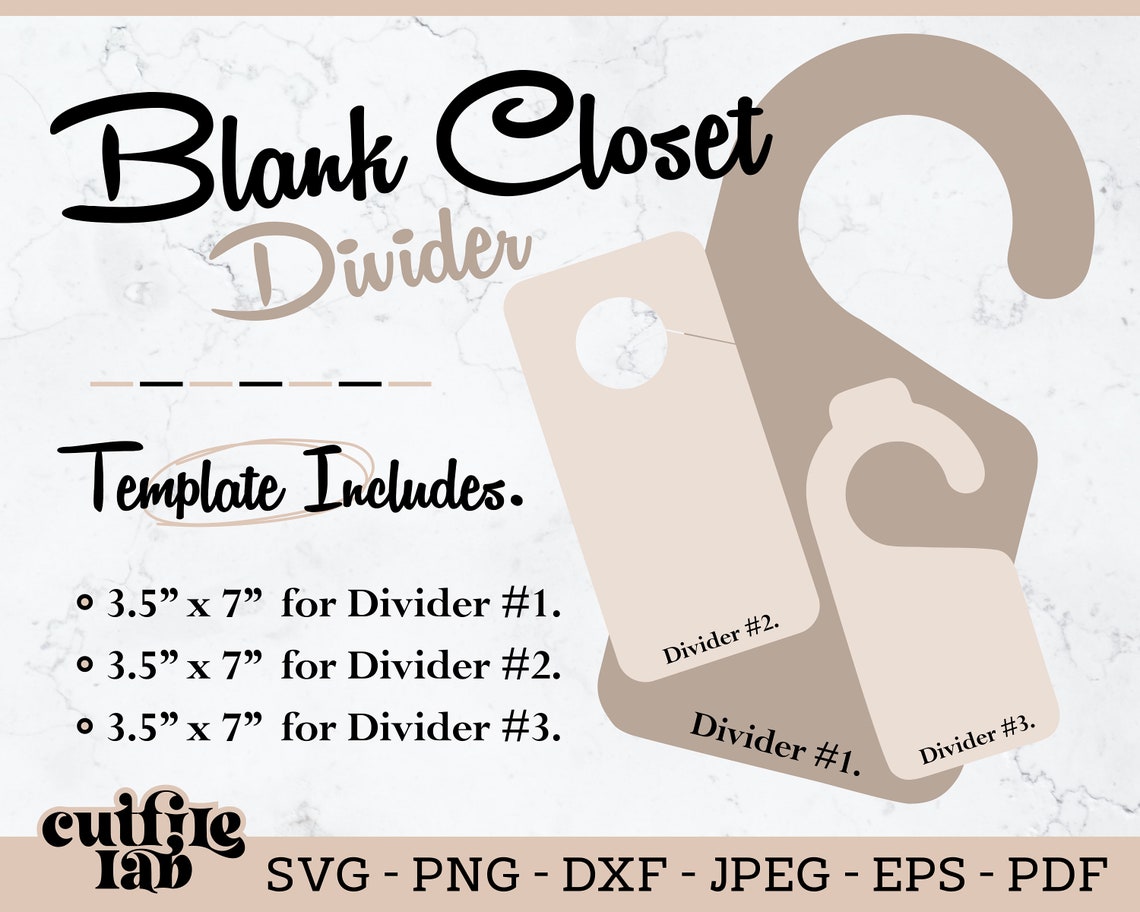 Closet Divider Template SVG, Baby Closet Organizer, Blank Nursery ...