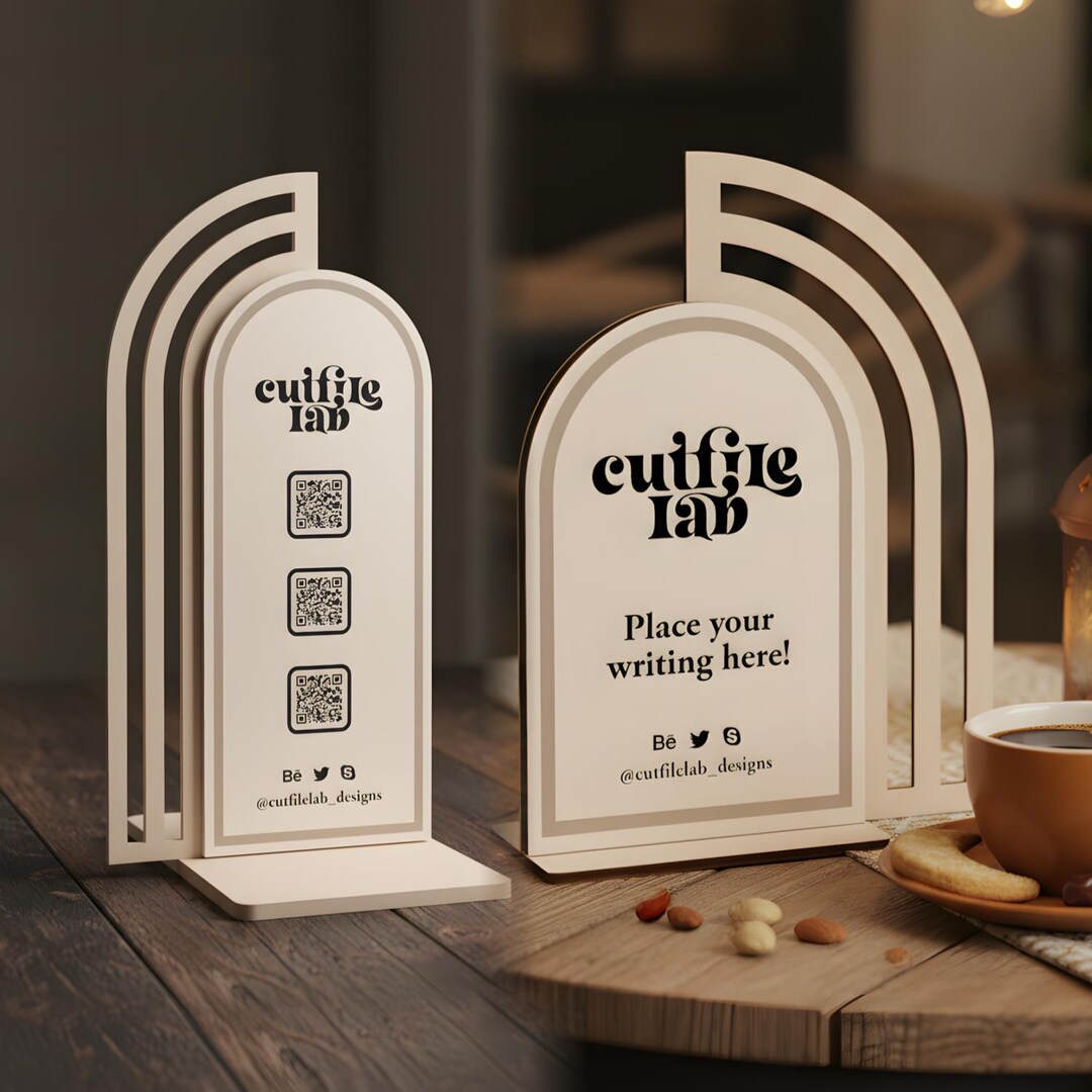 Arch Table Sign SVG, Wedding QR Code, Salon Sign (digital Download ...