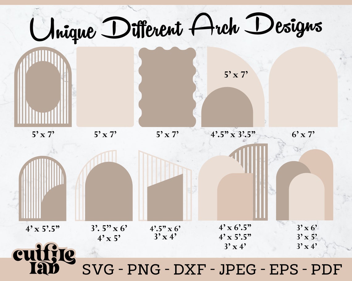 Arch Template SVG Different Arch Designs Wedding Invitation - Etsy