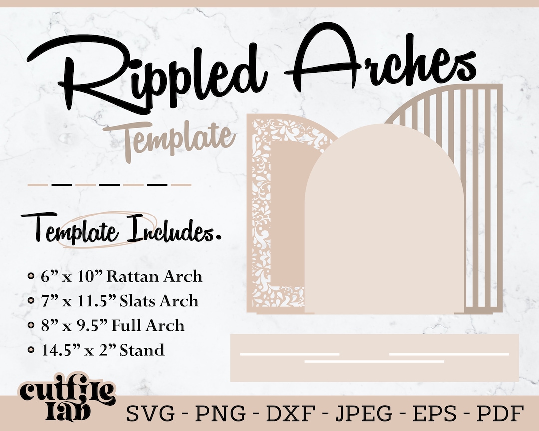 Rattan Arches Svg, Full Arches Sign SVG, Wedding Template, Laser Cut ...