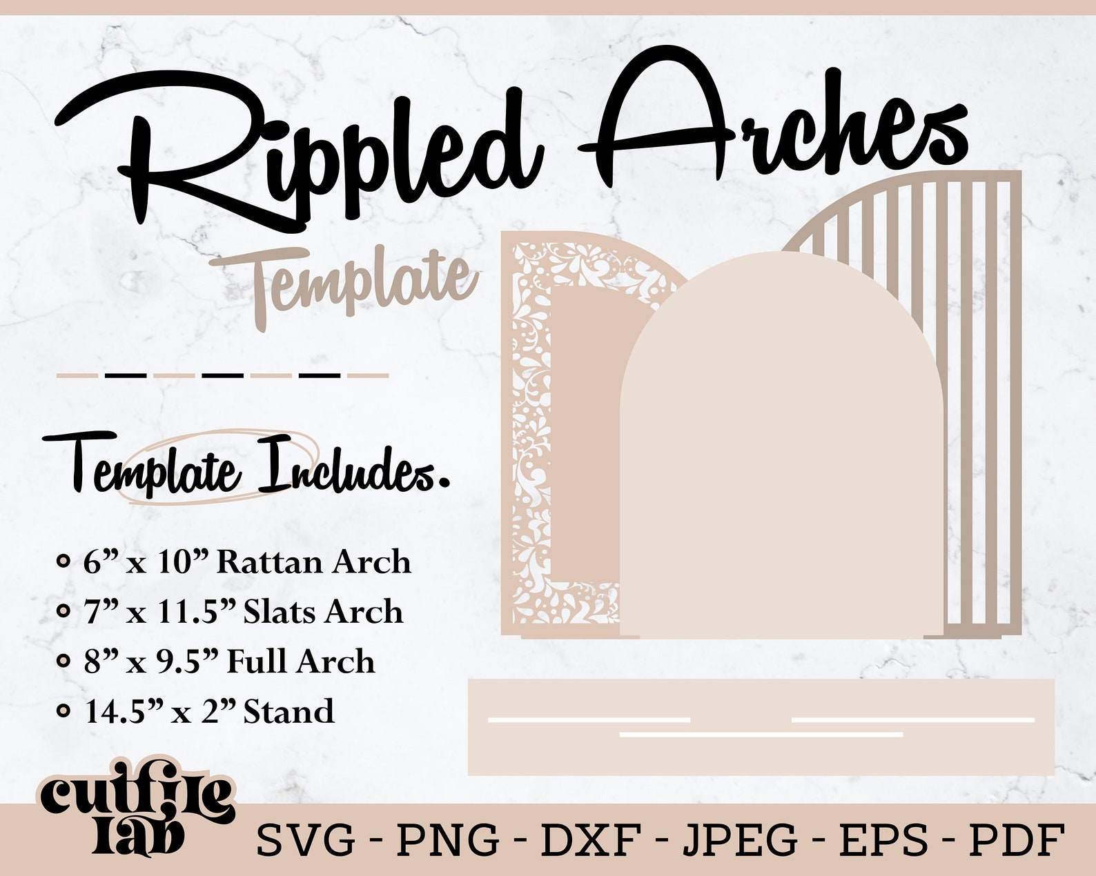 Rattan Arches Svg, Full Arches Sign SVG, Wedding Template, Laser Cut ...