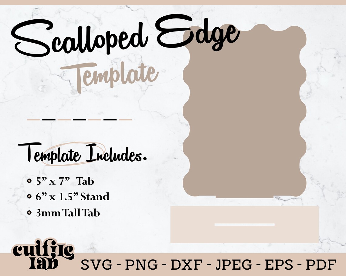 Large Scalloped Edge Frame SVG Acrylic Card and Gift Svg Wave Frame SVG ...