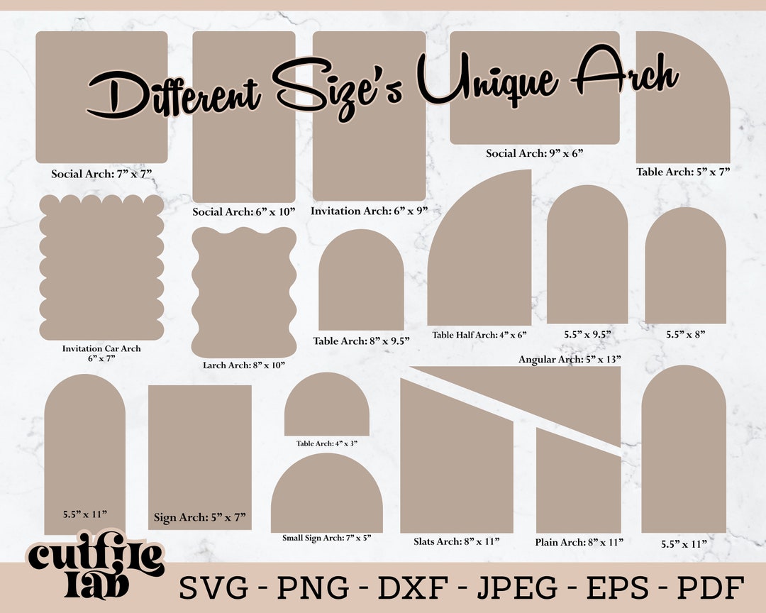 Arch Template SVG Bundle Wedding Invitation Arch Shape - Etsy