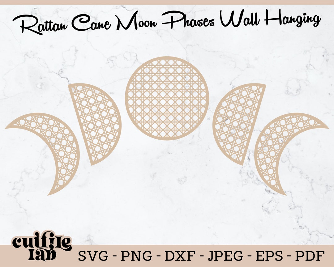 Rattan Cane Moon Phases Wall Hanging SVG, Rattan Cane Arch Sign, Cane ...