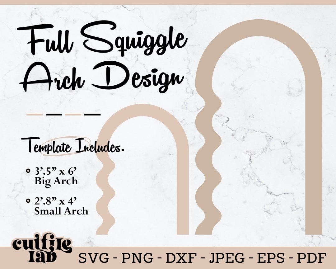 Squiggled Arch Template, Event & Wedding Decor (svg, Eps, Dxf, Png, Pdf ...
