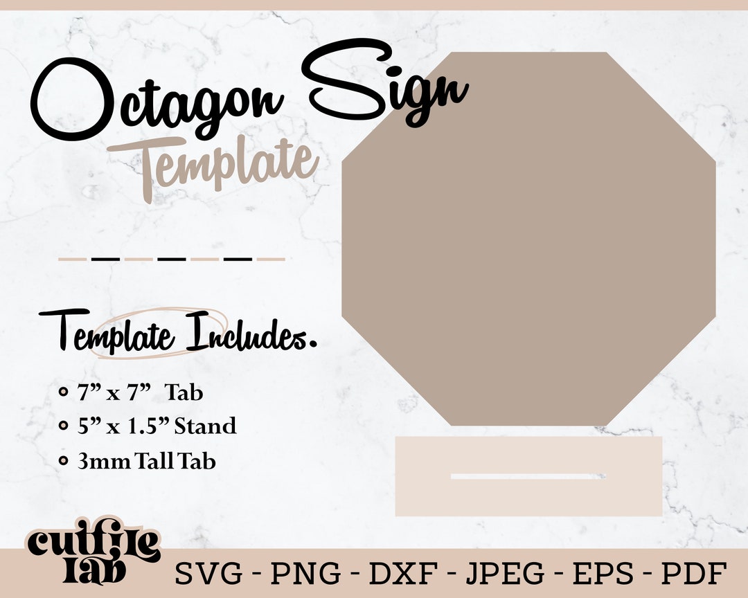 Octagon Sign Template Multi QR Code Business Social Media Sign Salon ...