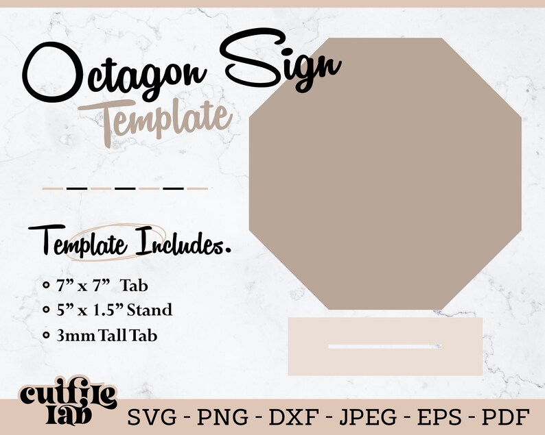 Octagon Sign Template Multi QR Code Business Social Media Sign Salon ...