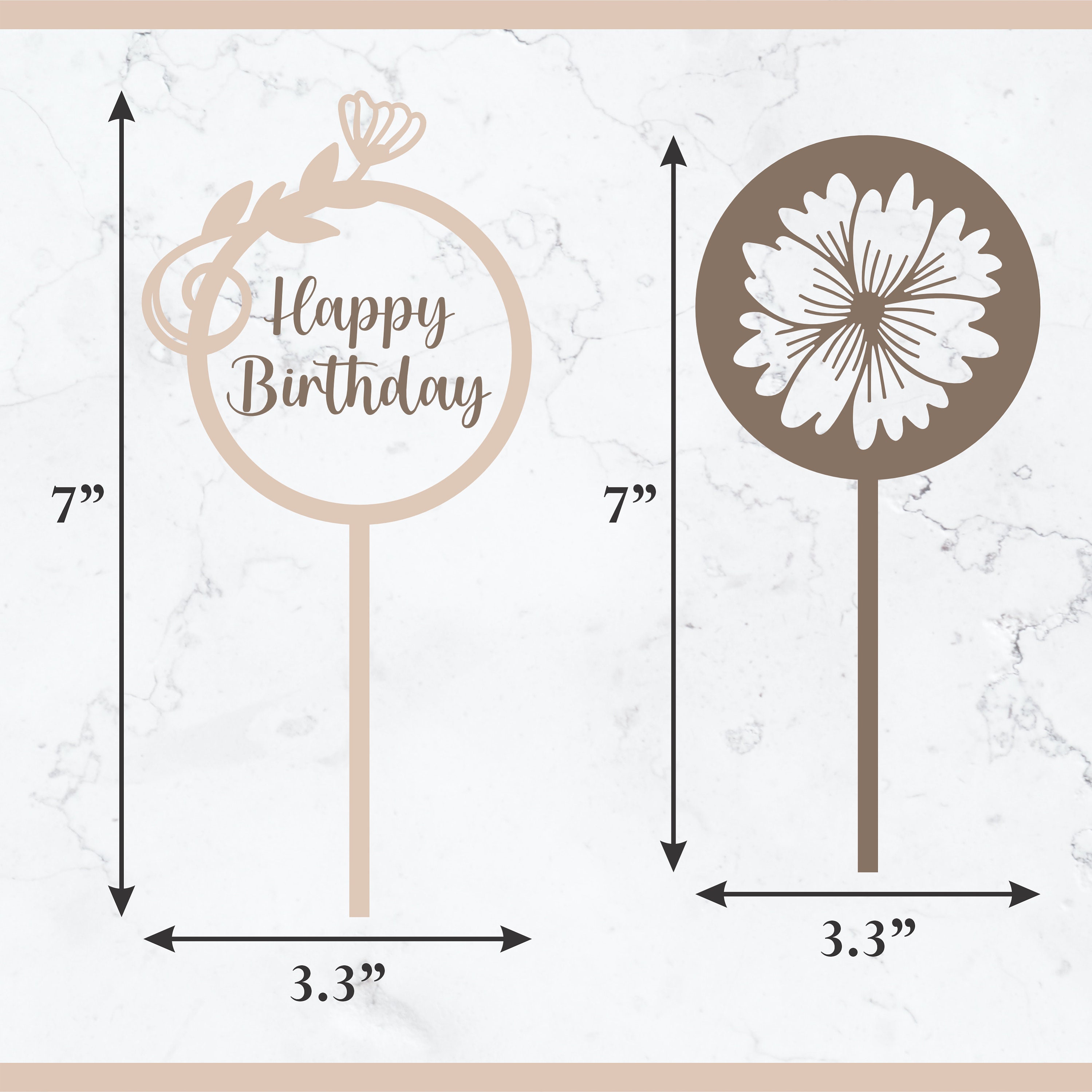 Cake Topper Svg, Cake Topper Laser SVG File, Customizable Cake Topper ...