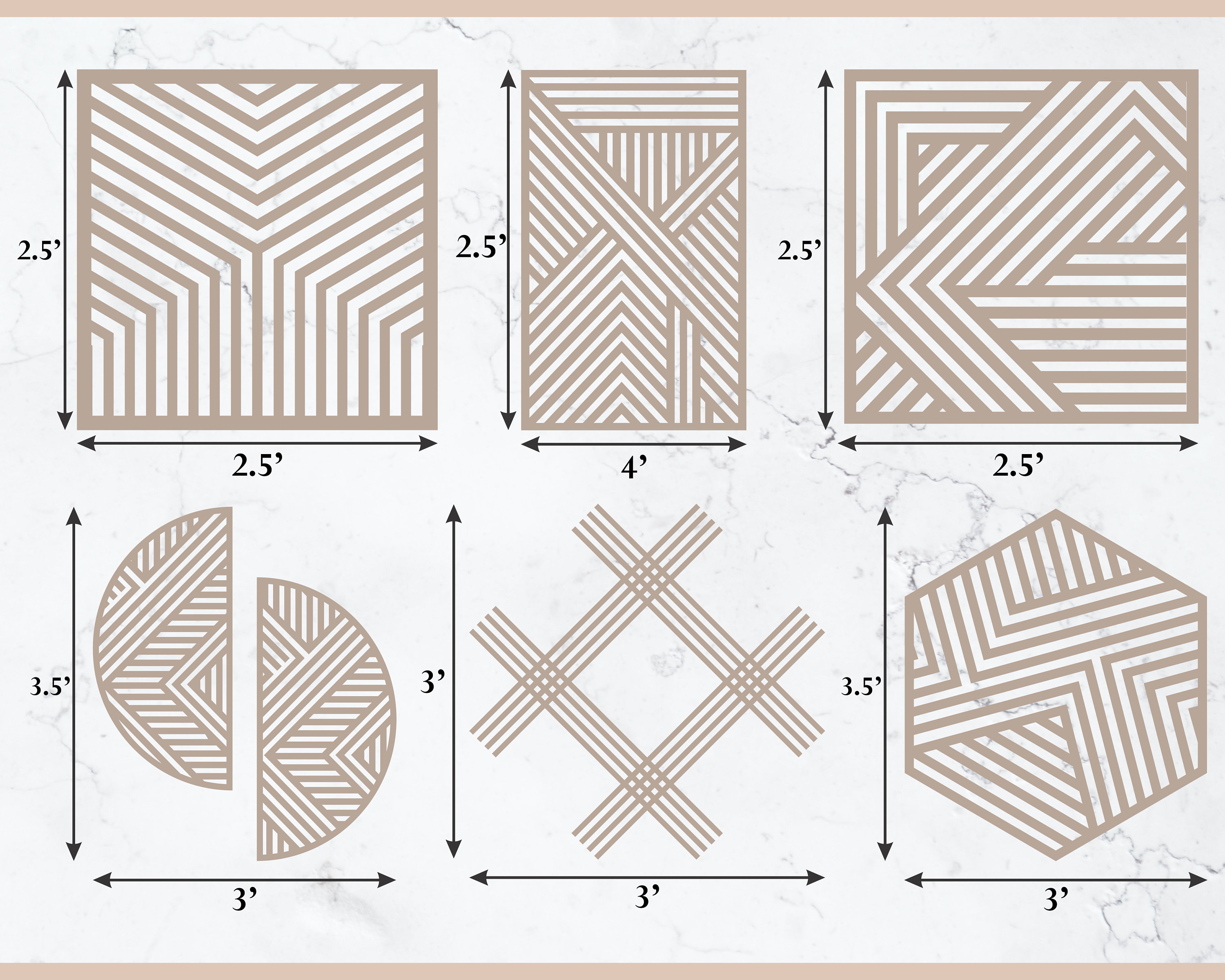 Geometric Wall Décor Template, Wall Pattern, Boho Wood Art Pattern ...