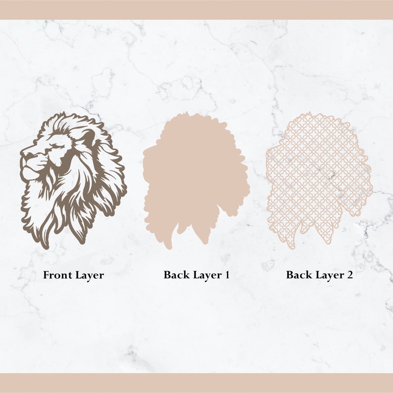 Lion Layered Template, Rattan Lion SVG, Jungle Animal, Nursery Decor ...