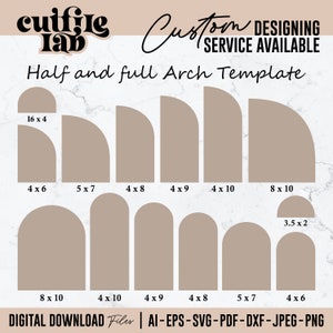 Arch Template SVG, Half and Full Arch Wedding Invitation, Arch Shape ...