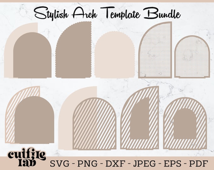 Arch Template Bundle SVG Boho Wedding Chiara Arch Sign - Half Arch ...