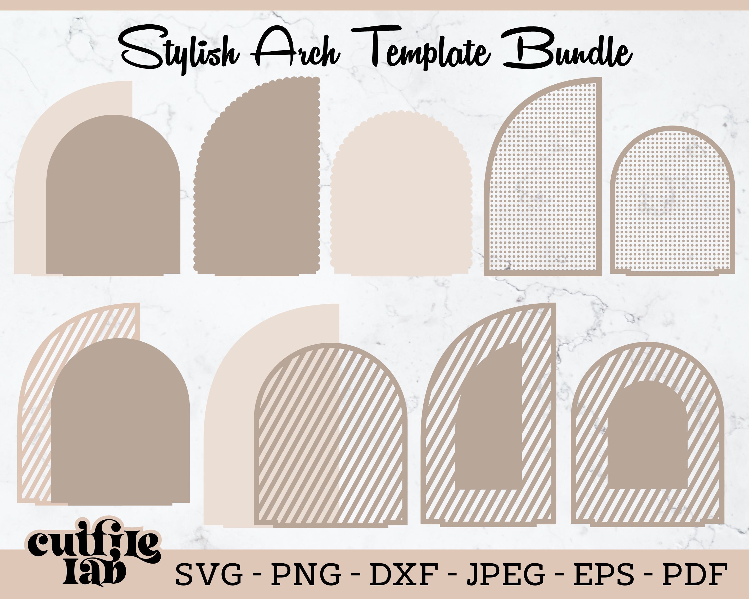 Stylish Arch Template Svg Designs, 12 Half and Rounded Unique Arch ...