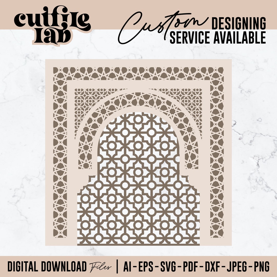 Islamic Pattern Arch SVG, Moorish Arch Svg, Islamic Art Laser Cut File ...
