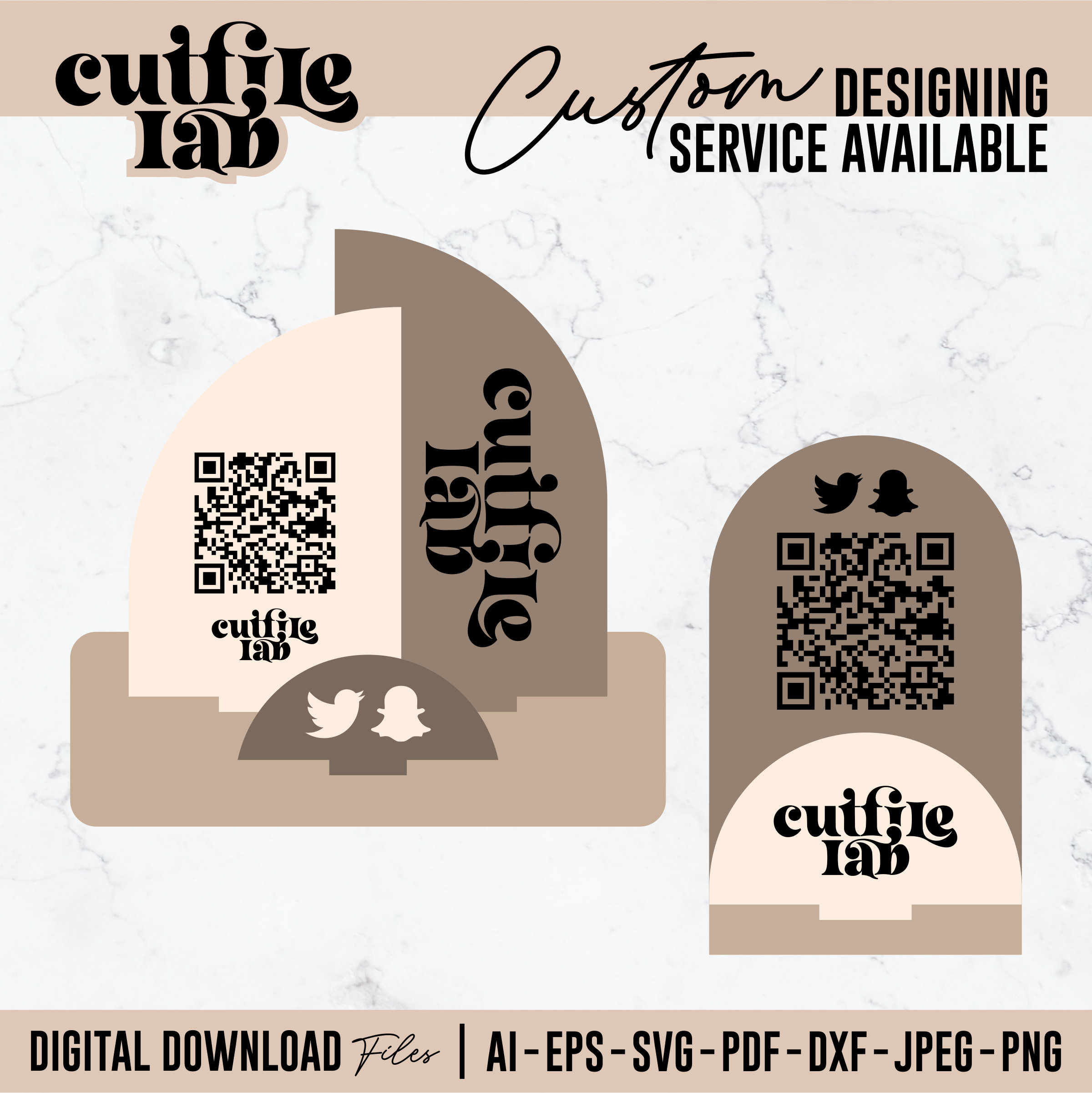 Table Stand Svg | QR Code Template | Business Social Media Sign | Salon ...