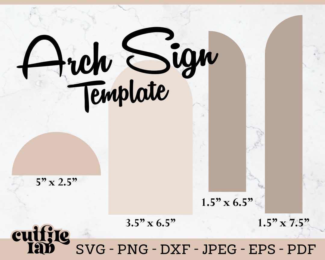 Half Arch Slats Sign SVG, Half Arches Sign SVG, Wedding Templates ...