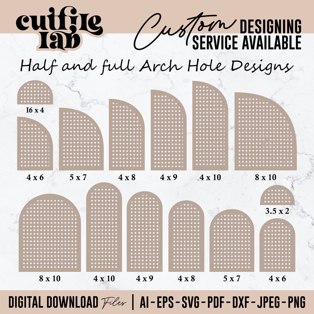 Half and Full Arch Templates SVG, Arch Wedding Invitation, Arch Shape ...