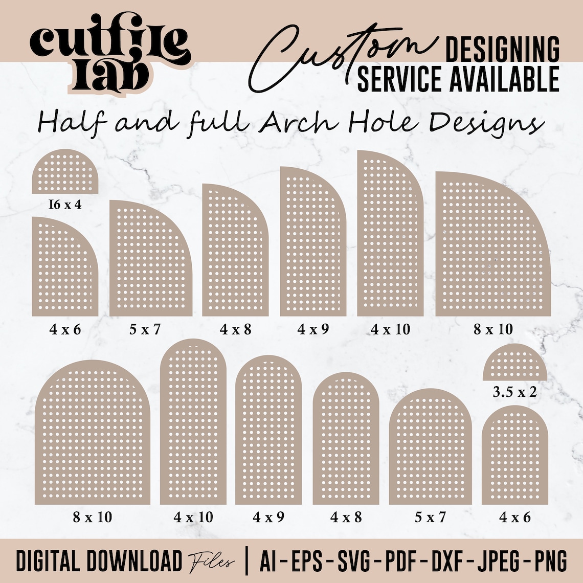 Half and Full Arch Templates SVG, Arch Wedding Invitation, Arch Shape ...