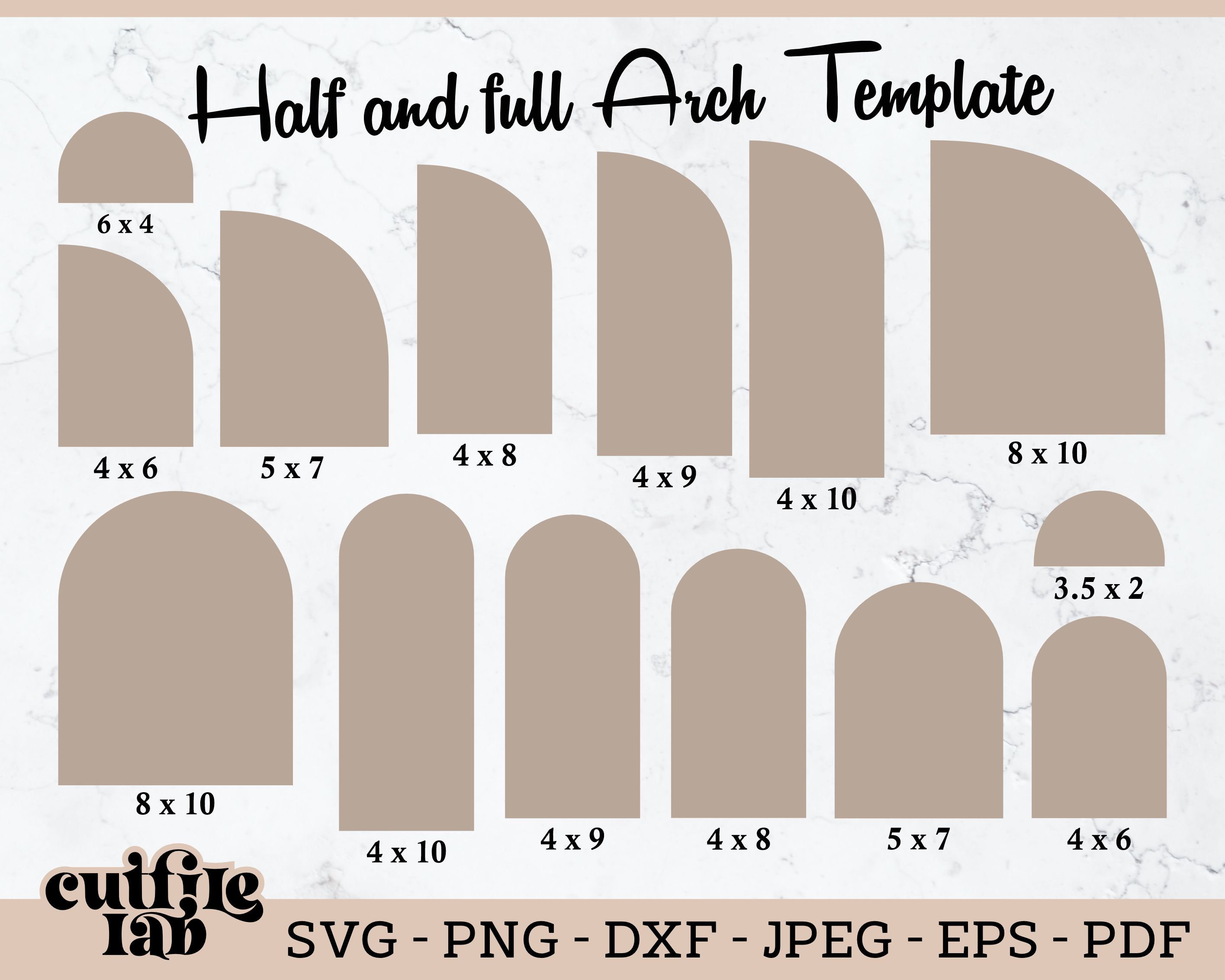 Plantilla de arco SVG Invitación de boda de arco medio y - Etsy México